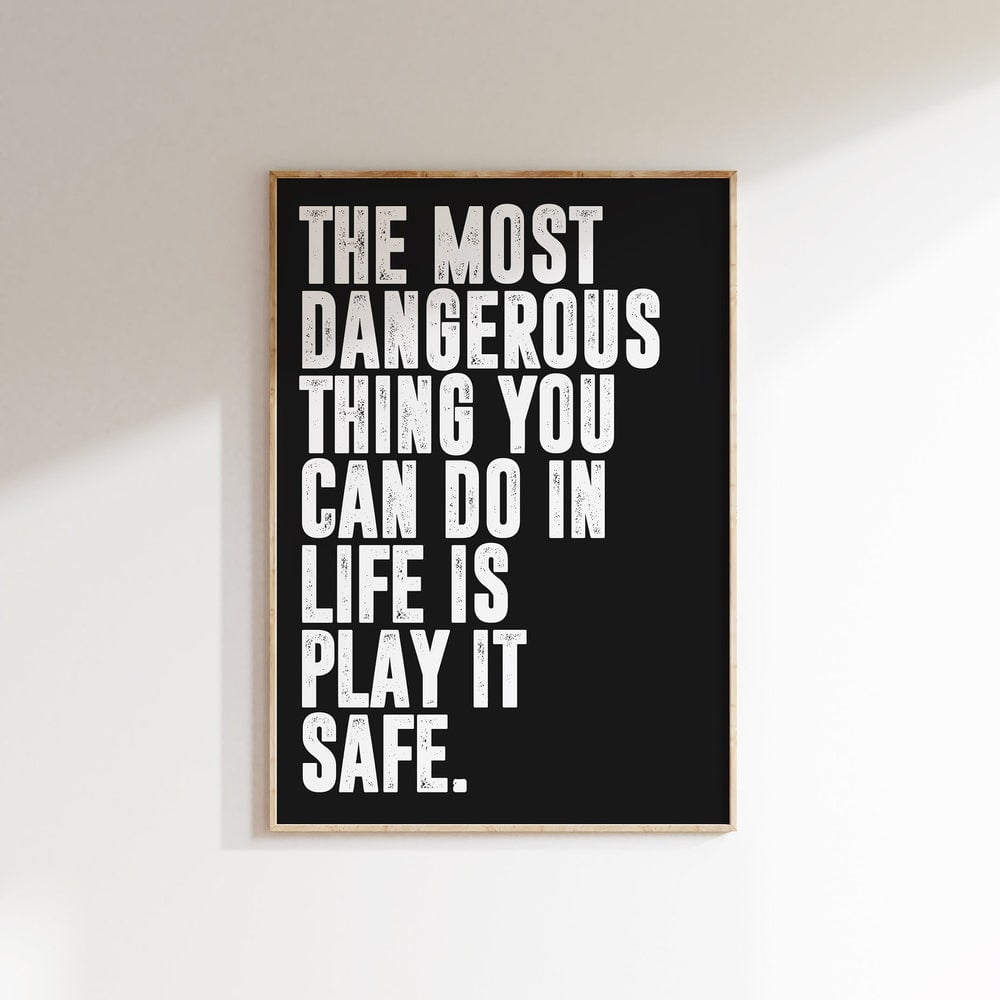 DOPAPRINT Play It Safe Poster, Motivational Poster, Wall Art Quote ...