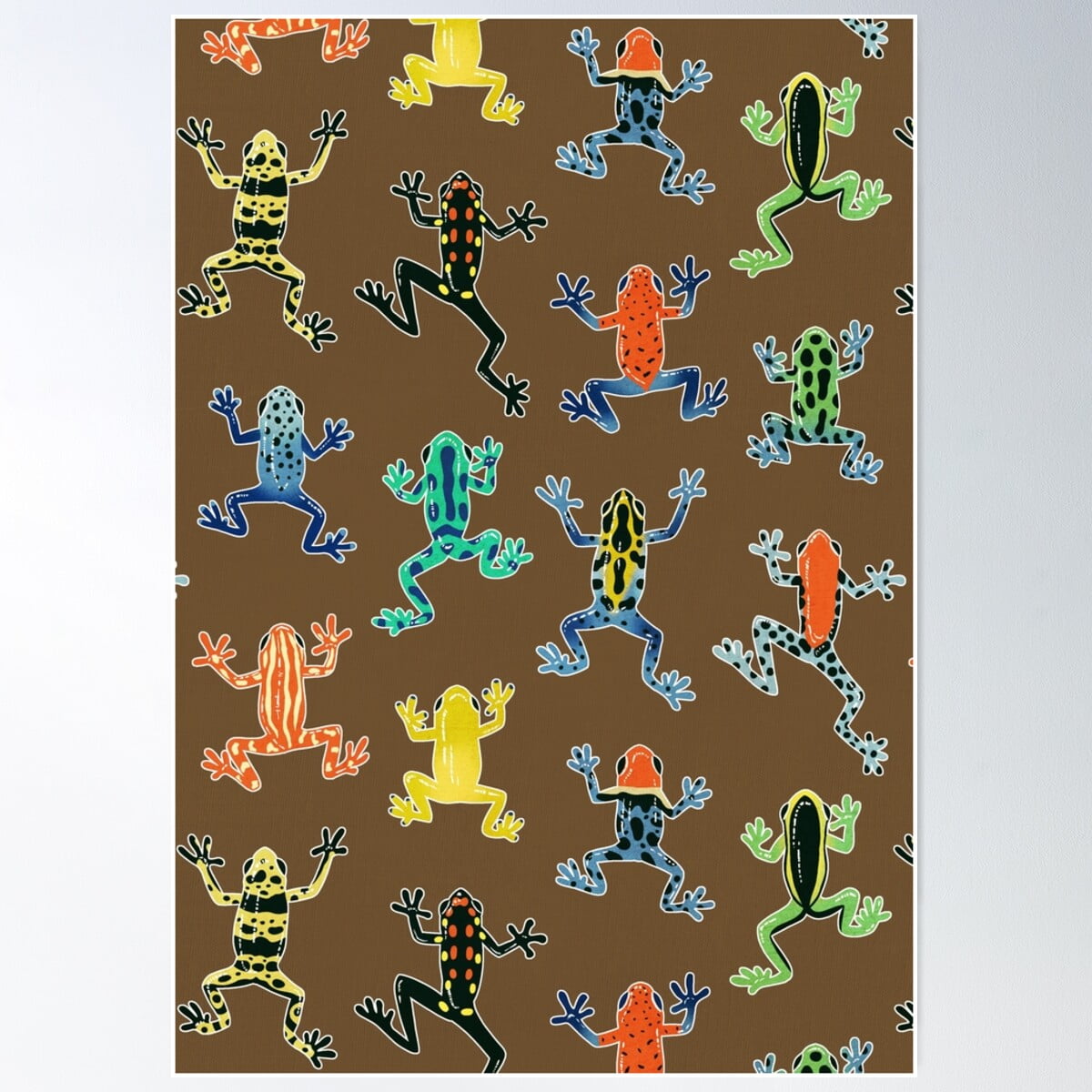 DOPAPRINT Poison Dart Frog Collection - Brown Poster Wall Art, Modern ...