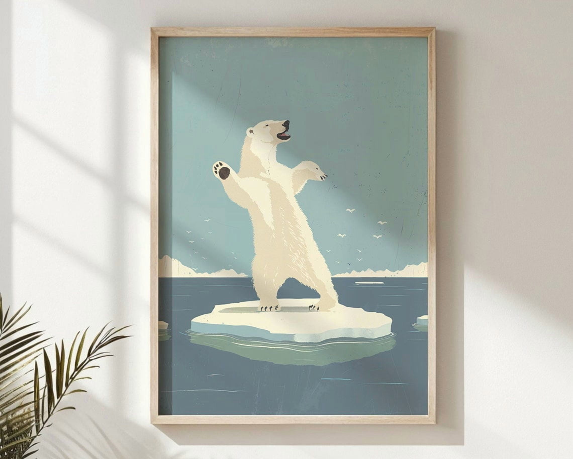 DOPAPRINT Polar Bear Printable Art, Nursery Wall Art, Arctic Animal ...