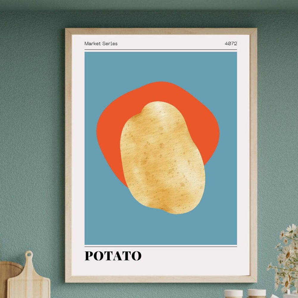 DOPAPRINT Potato Vegetable Print, Retro Printable Wall Art, Farmer'S ...