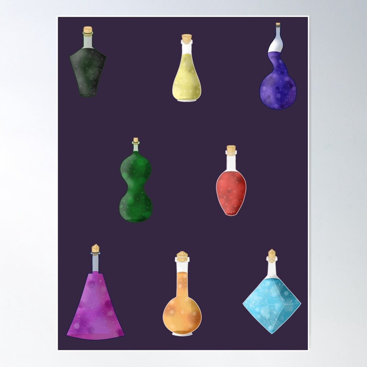 DOPAPRINT Potion Bottle Pattern Set Poster Wall Art, Bedroom NO FRAMED ...