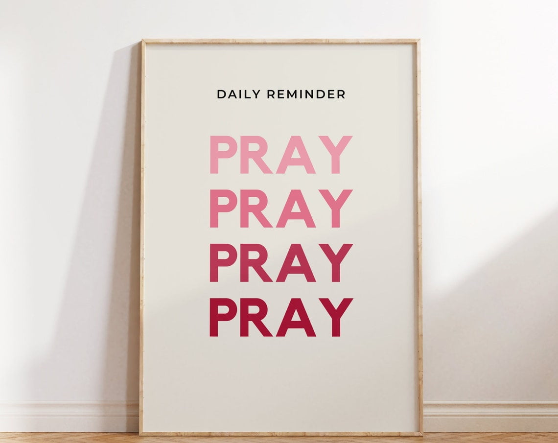 DOPAPRINT Pray Christian Wall Print Retro Christian Poster Bible Verse ...