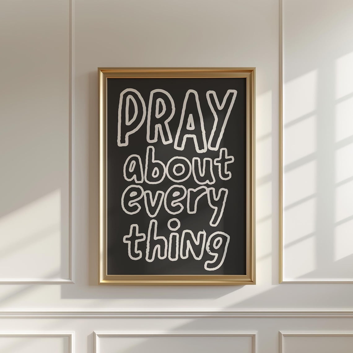 DOPAPRINT Pray About Everything, Christian Wall Art, Trendy Apartment ...