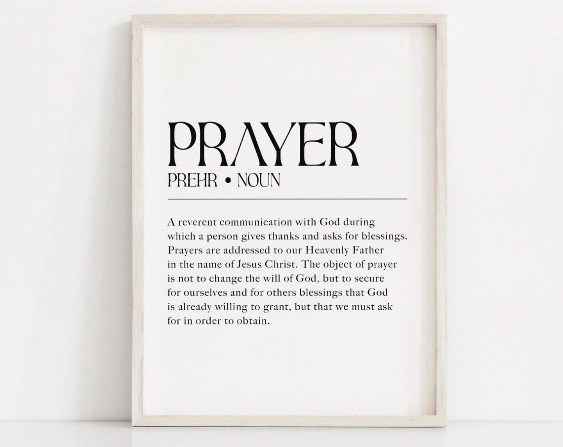 DOPAPRINT Prayer Definition Print, Lds Wall Art, Christian, Latter Day ...
