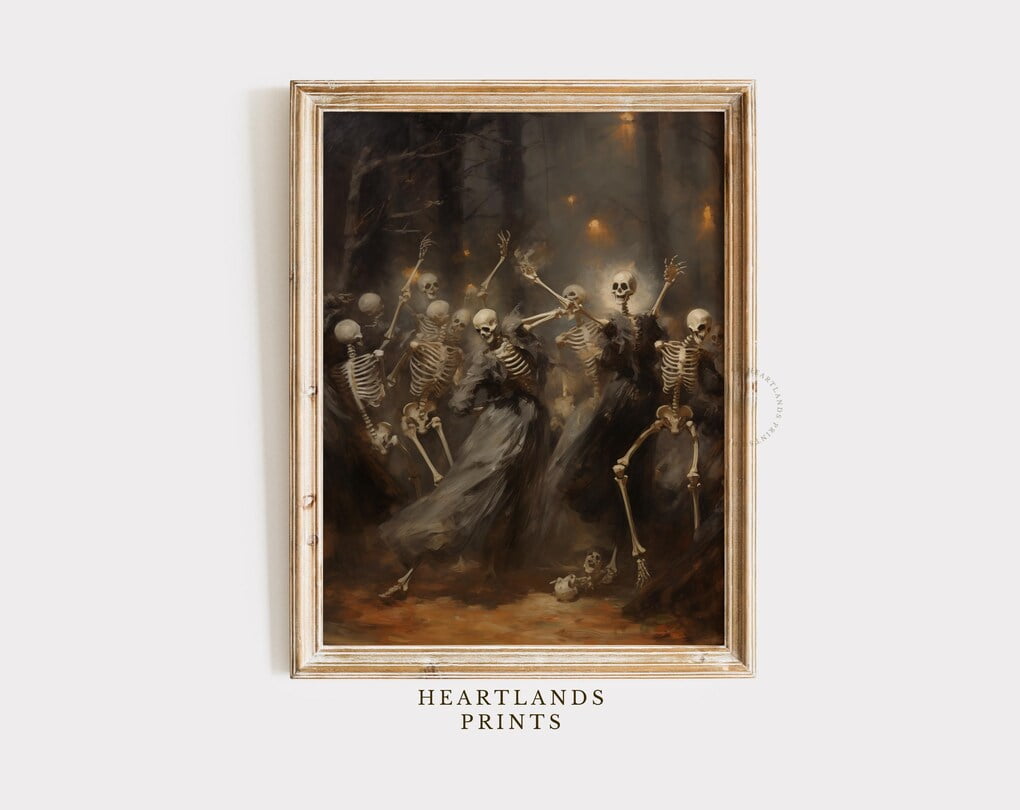 DOPAPRINT Printable Dancing Skeletons Art Print - Dancing Skeletons ...