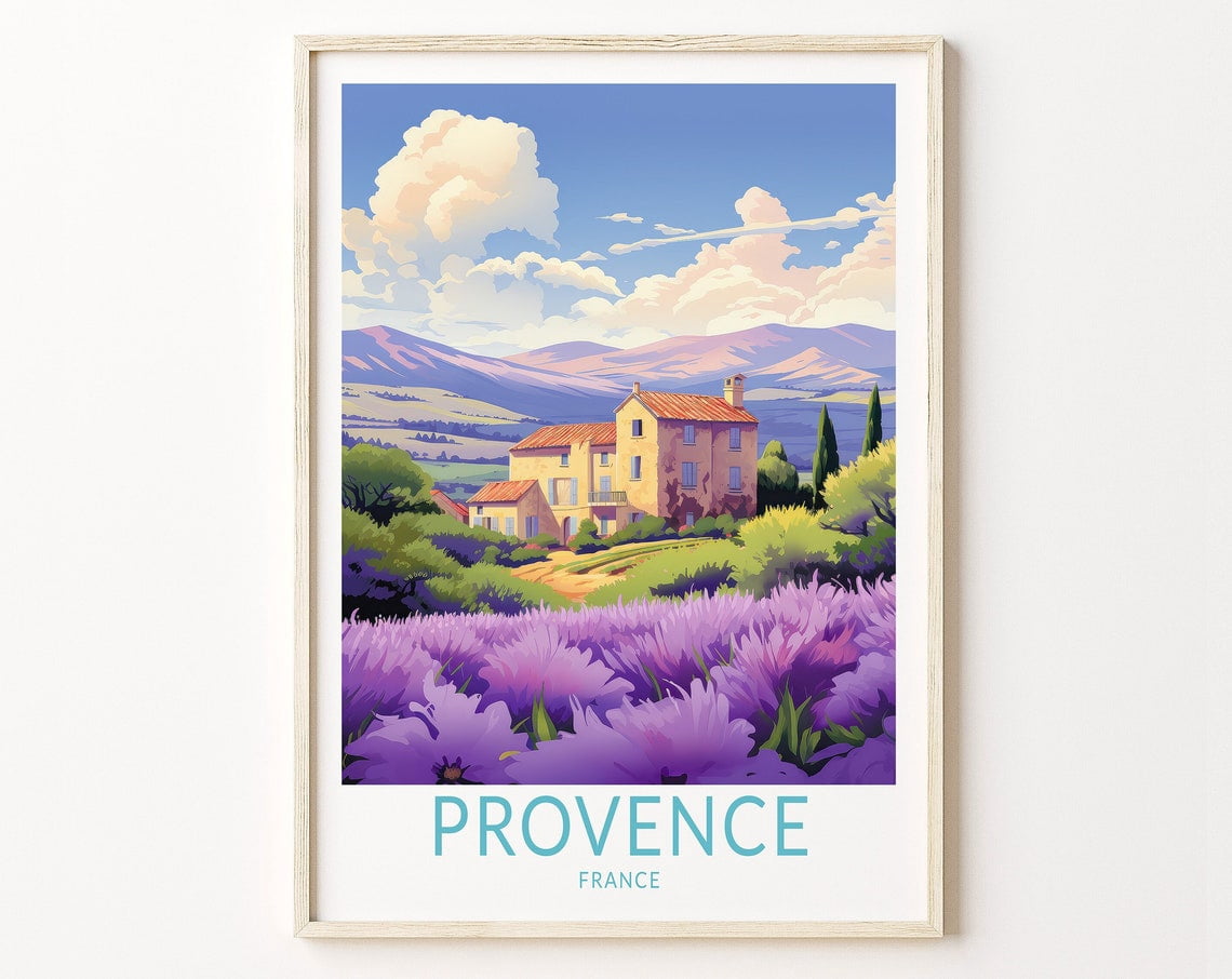 DOPAPRINT Provence France Travel Poster, Provence Landscape Poster ...