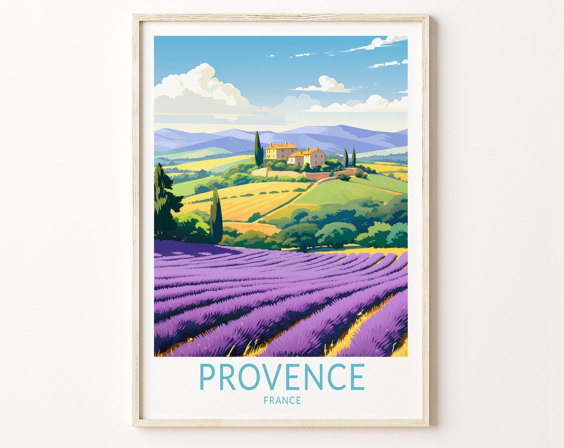 DOPAPRINT Provence France Travel Print, Provence Landscape Poster Print ...