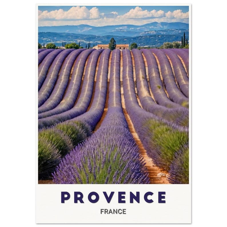 DOPAPRINT Provence Poster: Stunning Lavender Fields And Hilltop Village ...