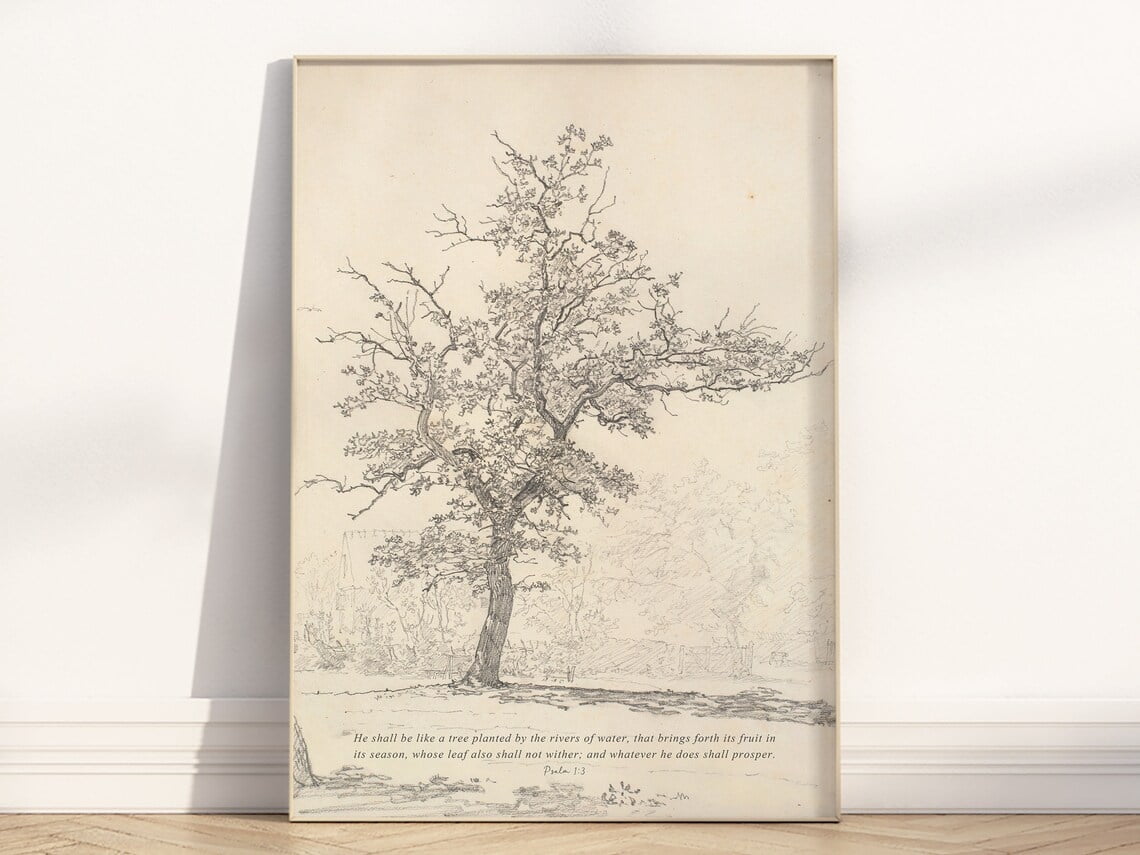 DOPAPRINT Psalm 1:3 He Shall Be Like A Tree Bible Verse Wall Art ...