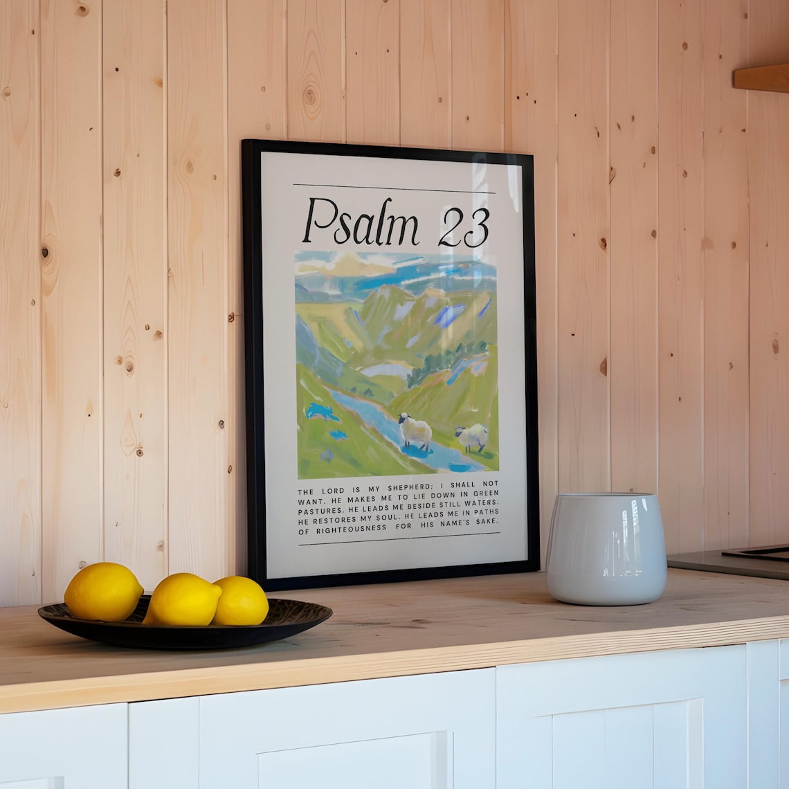 DOPAPRINT Psalm 23 Christian Wall Art, Bible Verse Wall Art, Colorful ...