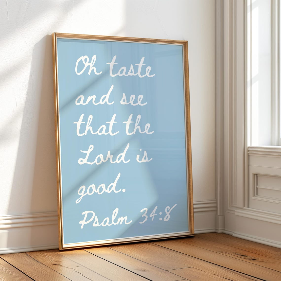 DOPAPRINT Psalm 34 Coastal Granddaughter Print, Blue Wall Art ...