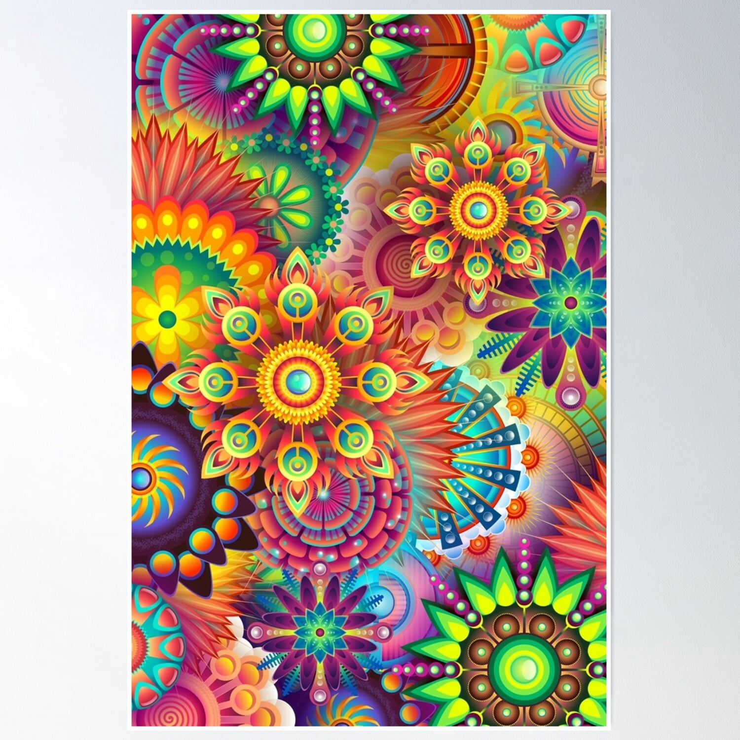 DOPAPRINT Psychedelic Sixties Style Design Poster Wall Art, Modern Wall ...