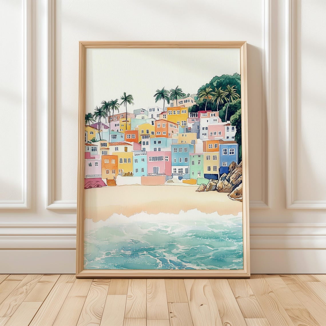 DOPAPRINT Puerto Rico Beachscape, Coastal Neighborhood Seaside Sea ...