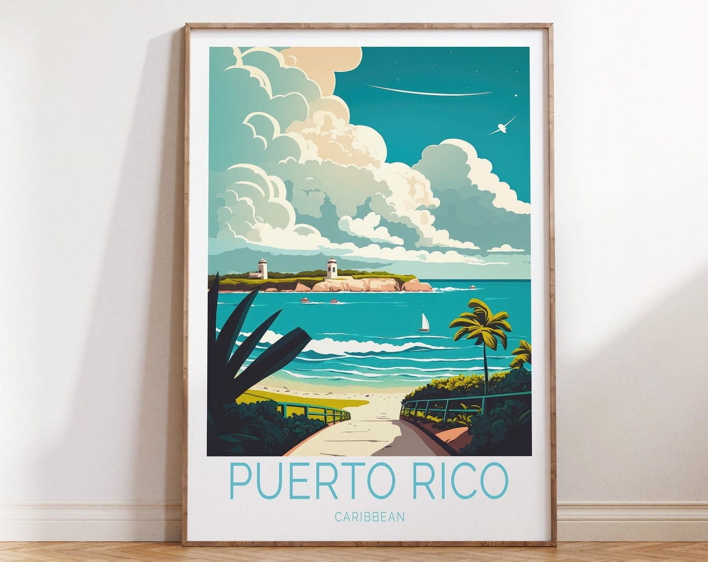 DOPAPRINT Puerto Rico Caribbean Travel Poster, Puerto Rico Travel Wall ...