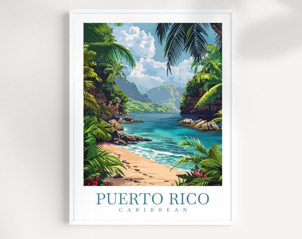 DOPAPRINT Puerto Rico Travel Print Puerto Rico Poster Caribbean Wall ...