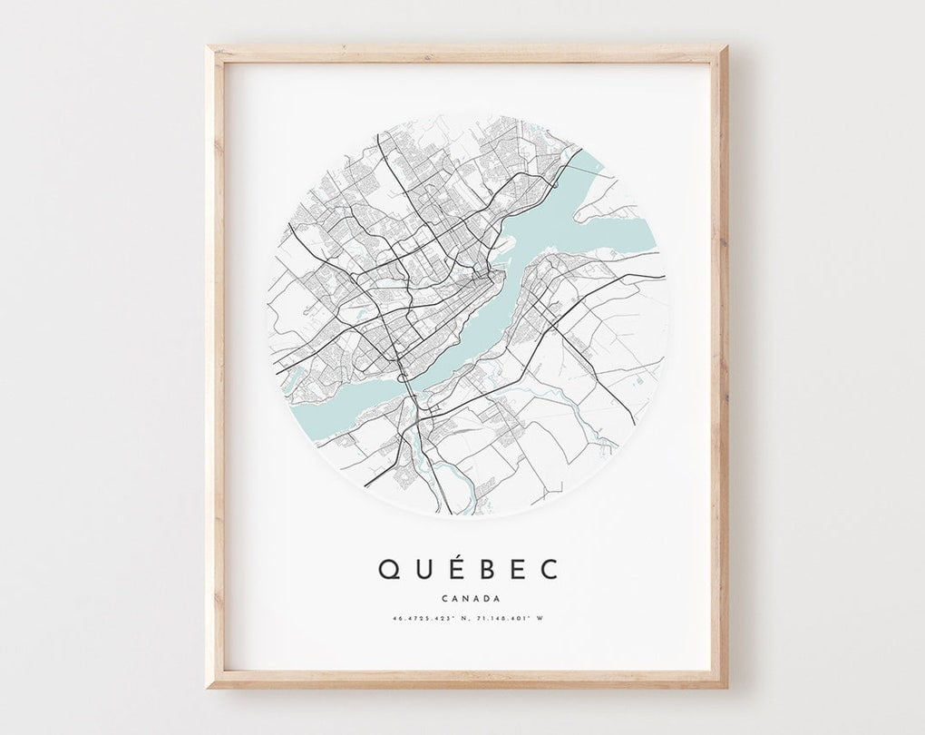 DOPAPRINT Quebec Map Print, Quebec Map Poster City Wall Art, Quebec ...