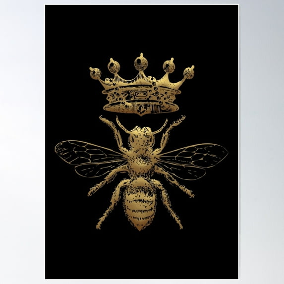 DOPAPRINT Queen Bee | Vintage Honey Bees | Gold And Black | Poster Wall Art For Living Room ...