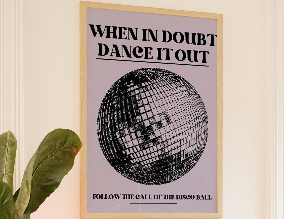 DOPAPRINT Quote Print When In Doubt Dance It Out Typography Wall Art ...