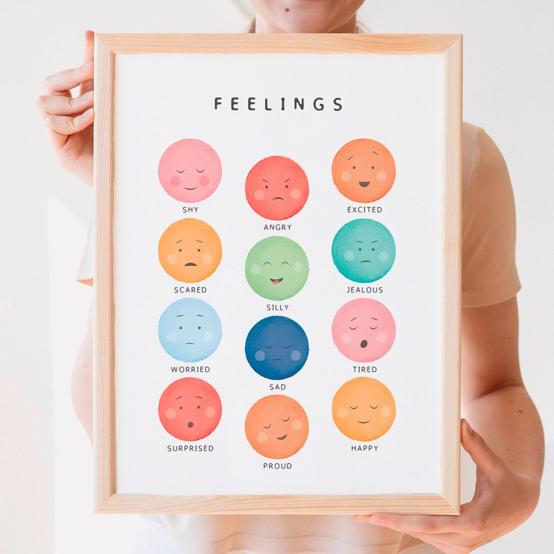 DOPAPRINT Rainbow Feelings Poster, Feelings Chart, Homeschool Decor ...