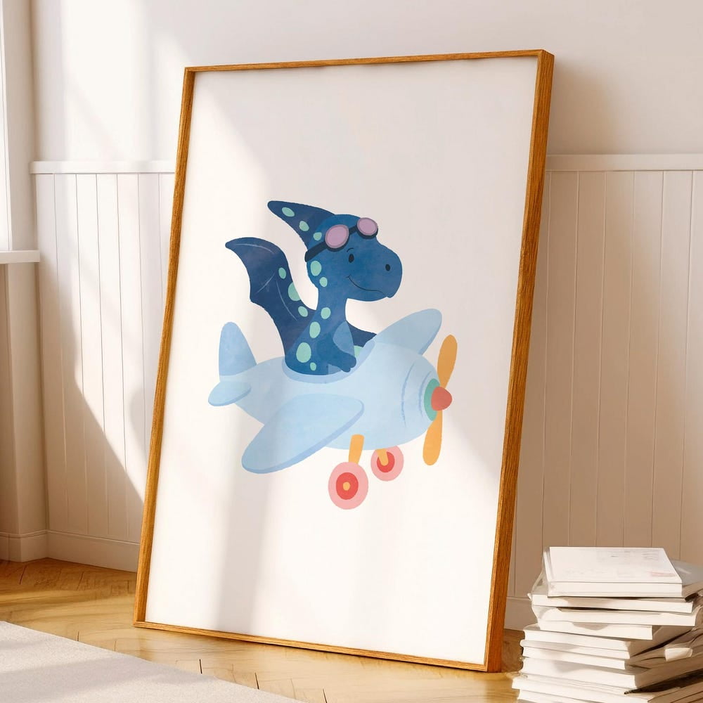 DOPAPRINT Rainbow Nursery Wall Decor, Dino Playroom Poster, Boys ...