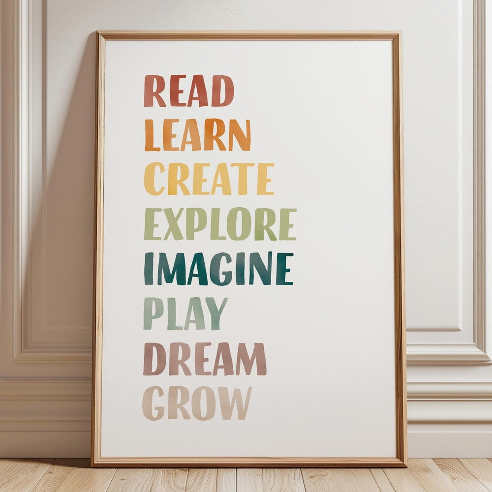 DOPAPRINT Rainbow Nursery Wall Decor, Rainbow Playroom Poster ...