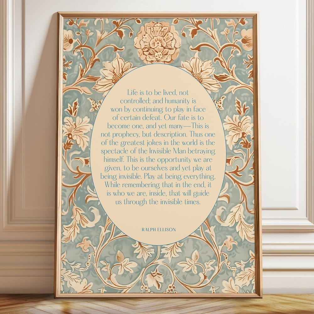 DOPAPRINT Ralph Ellison Inspirational Quote Poster - Invisible Man ...