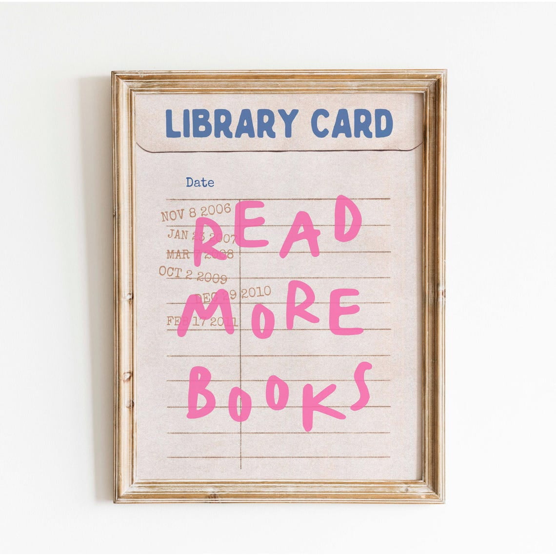 DOPAPRINT Read More Books Art Print, Library Card Book Poster, Gifts ...