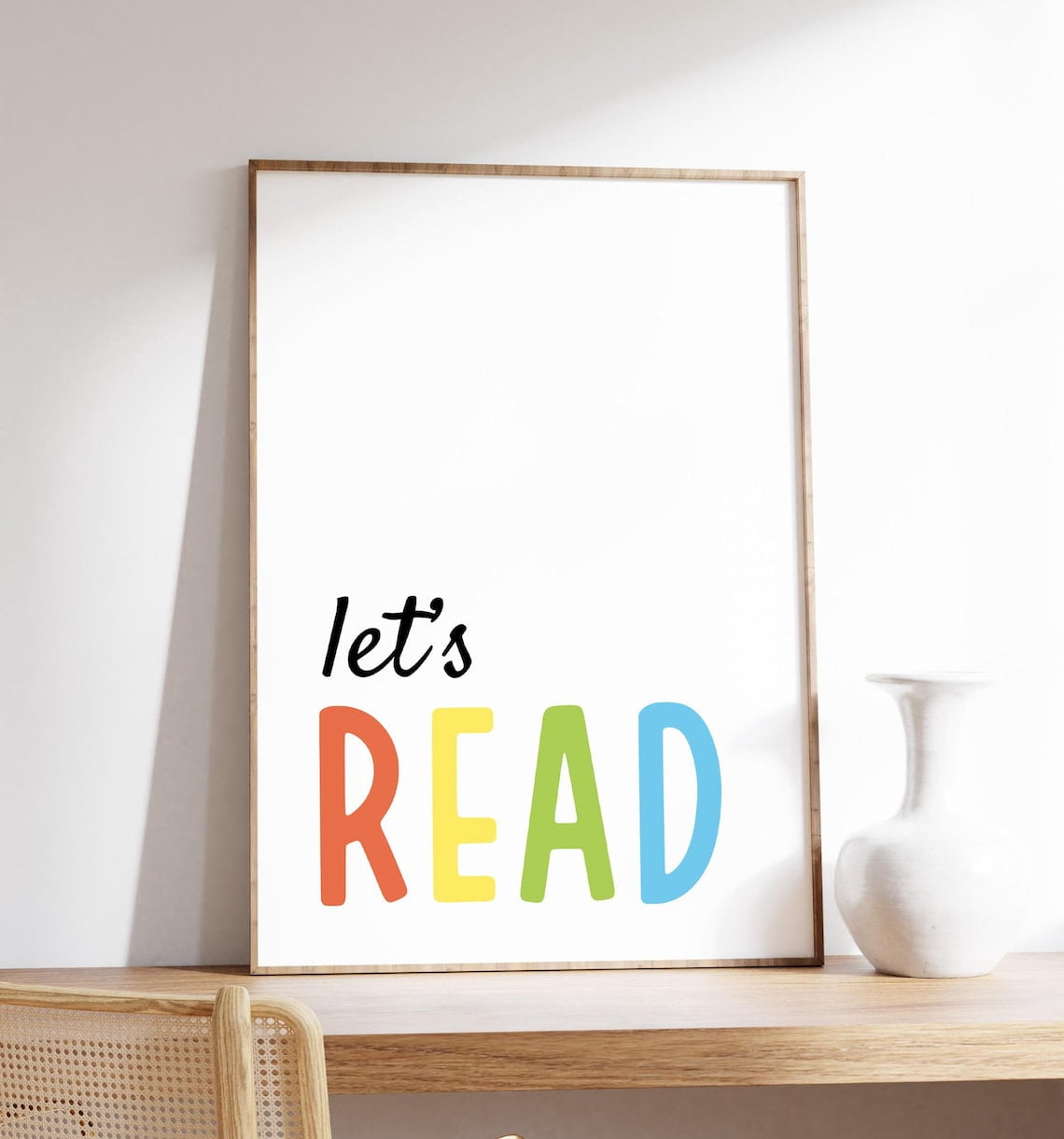 DOPAPRINT Let'S Read Poster, Library Poster, Book Nook, School Library ...
