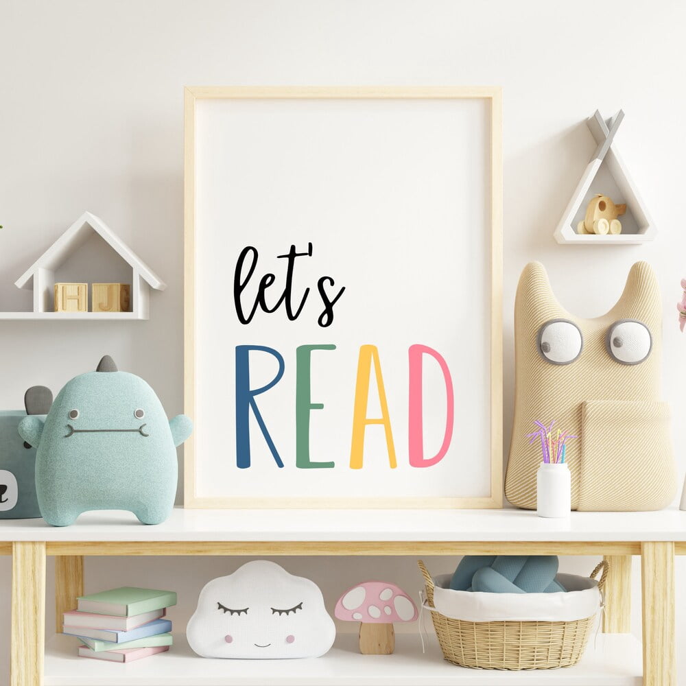 DOPAPRINT Let'S Read Sign, Playroom Printable, Kids Read Wall Art ...