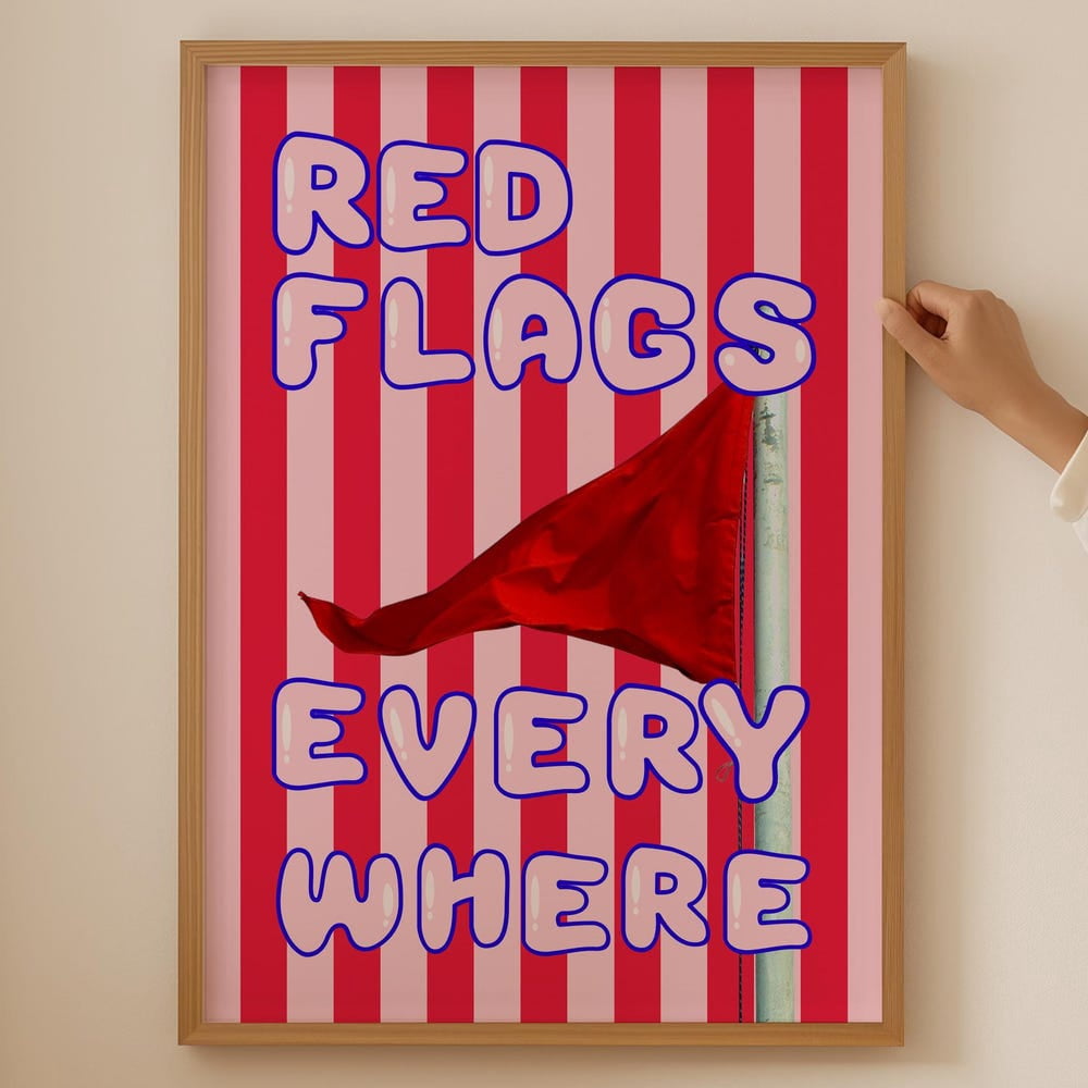 DOPAPRINT Red Flags everywhere Poster- Trendy girly Print for coquette ...