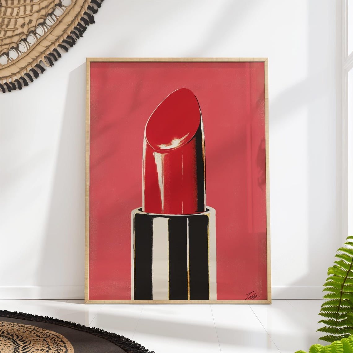 DOPAPRINT Red Lipstick Pop Art Print - Mid-Century Fashion Wall Art ...