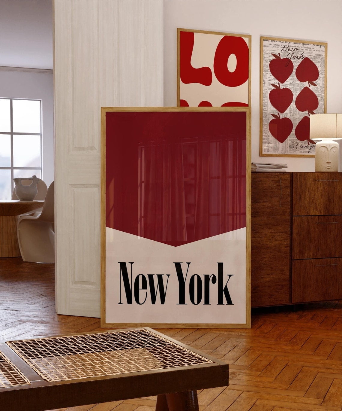 DOPAPRINT Red Retro Poster New York Wall Art, Trendy Red Wall Art New ...