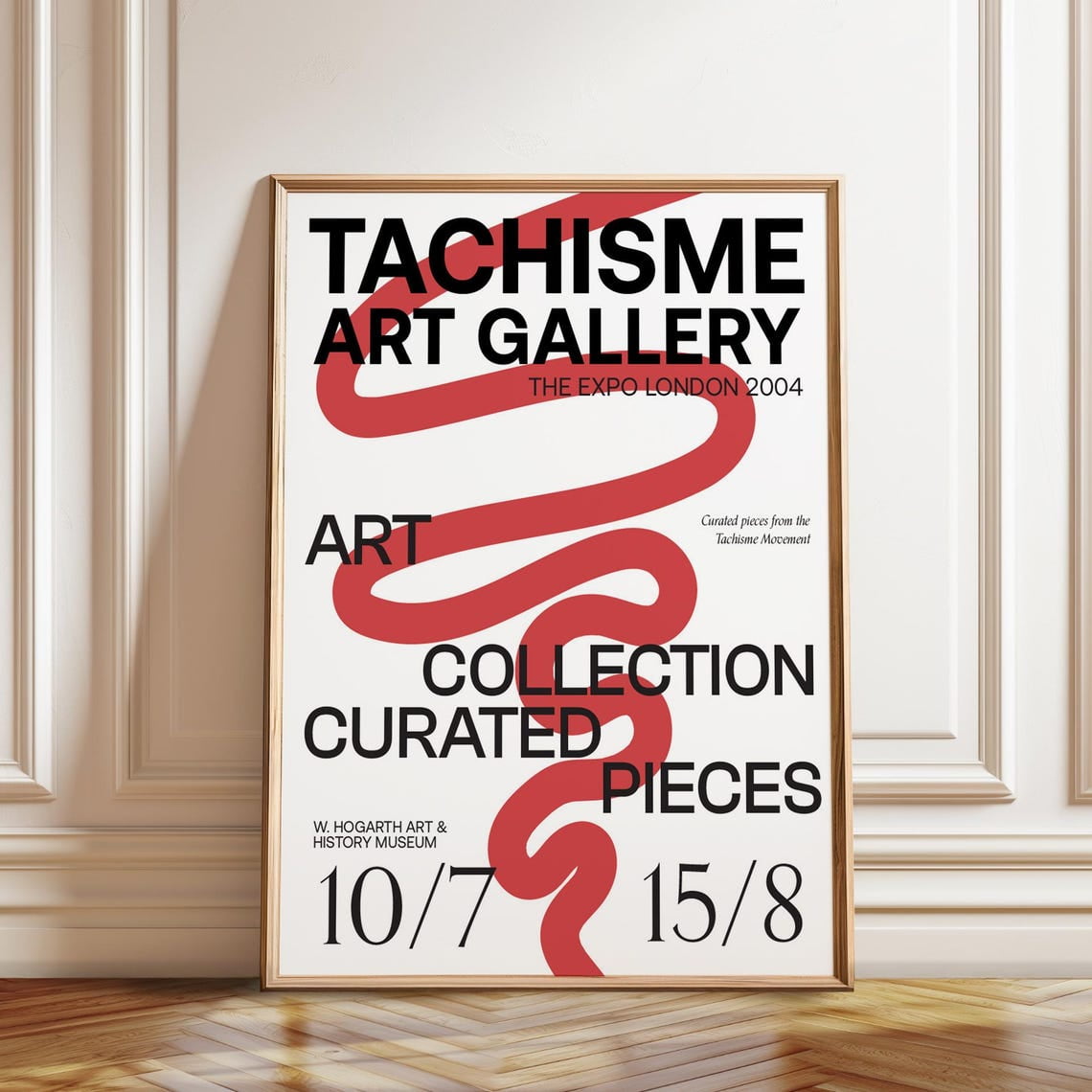 DOPAPRINT Red Scribble Wall Art For Modern Home Decor - Tachisme Art Gallery Exhibition Poster ...