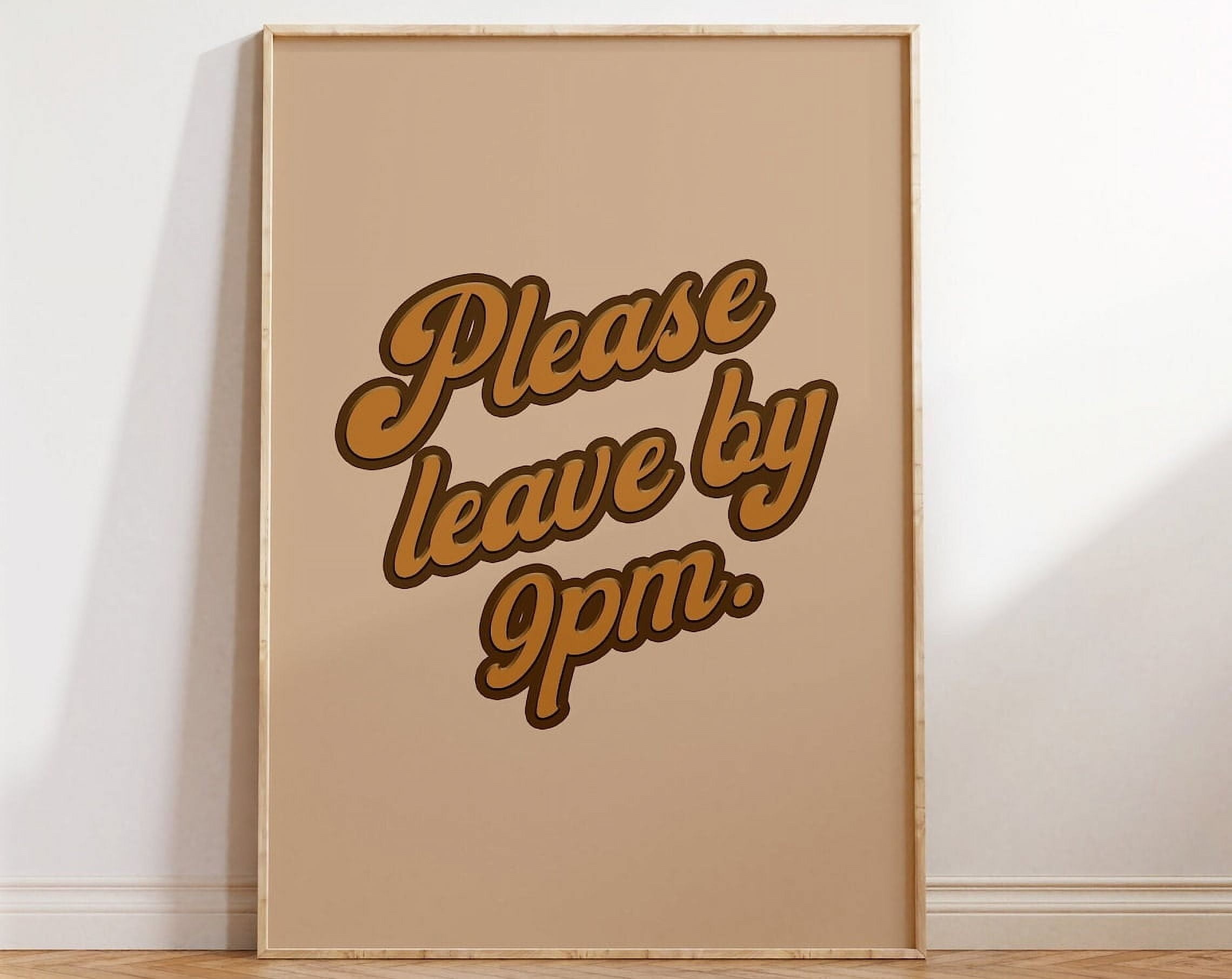 DOPAPRINT Retro 1970S Please Leave By 9Pm Print - 70S Retro Beige Brown ...