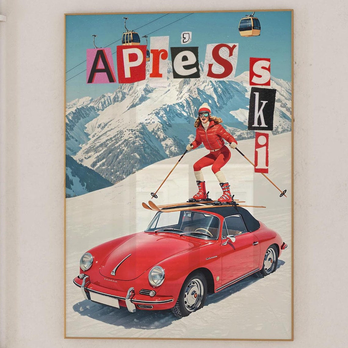 DOPAPRINT Retro AprÃ¨s Ski Wall Art Cutout Letter Magazine Cover Retro ...