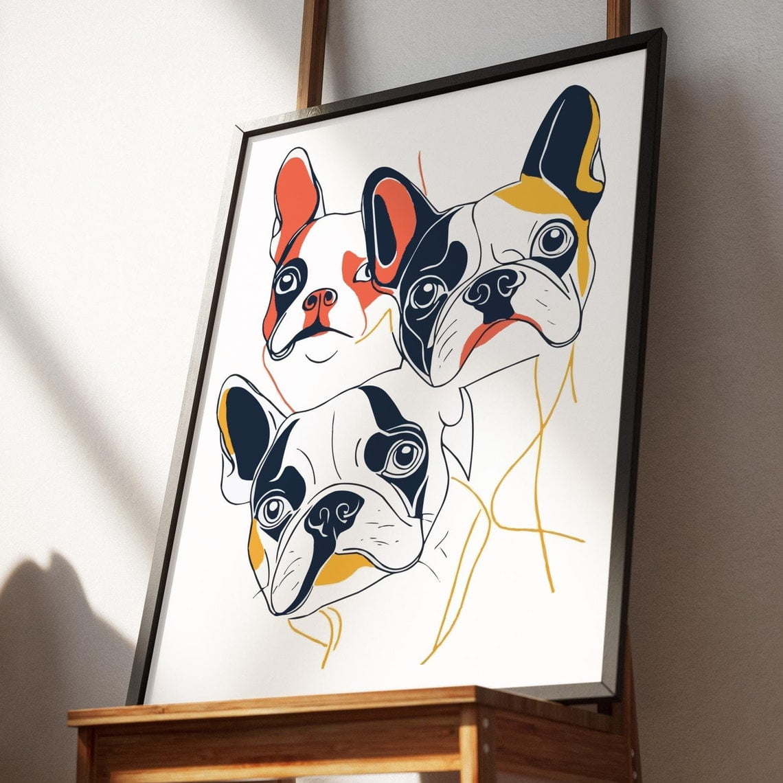 DOPAPRINT Retro Boston Terrier Wall Art, Abstract Dog Print, Matisse ...