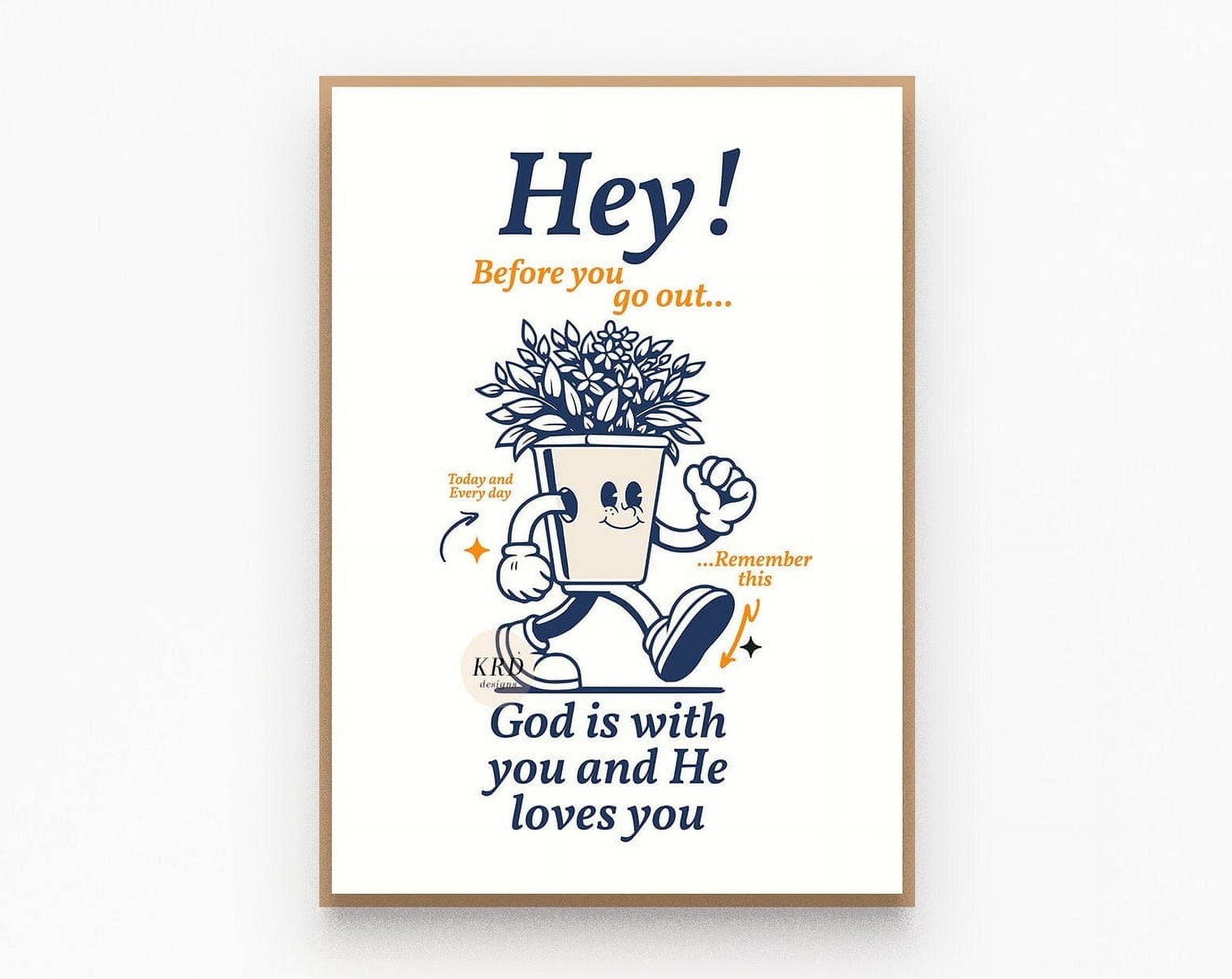 DOPAPRINT Retro Christian Poster, Biblical Wall Art Quotes, God Loves ...