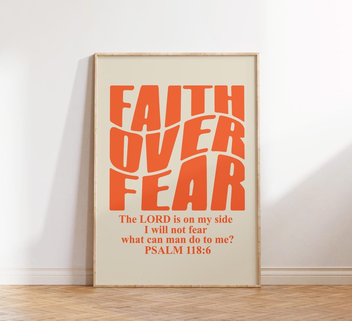 DOPAPRINT Retro Groovy Christian Wall Print, Faith Print, Christian ...