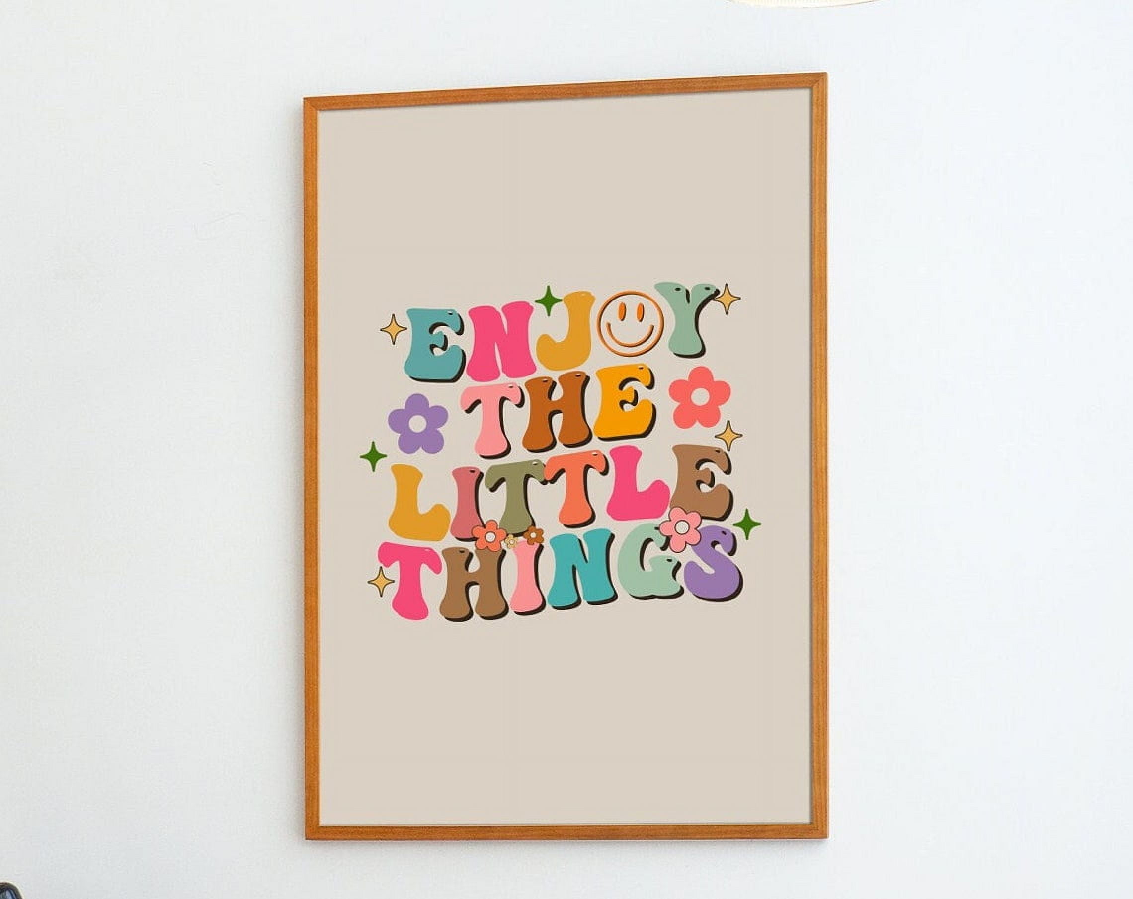 DOPAPRINT Retro Groovy Wall Art, Enjoy The Little Things Print, Art ...
