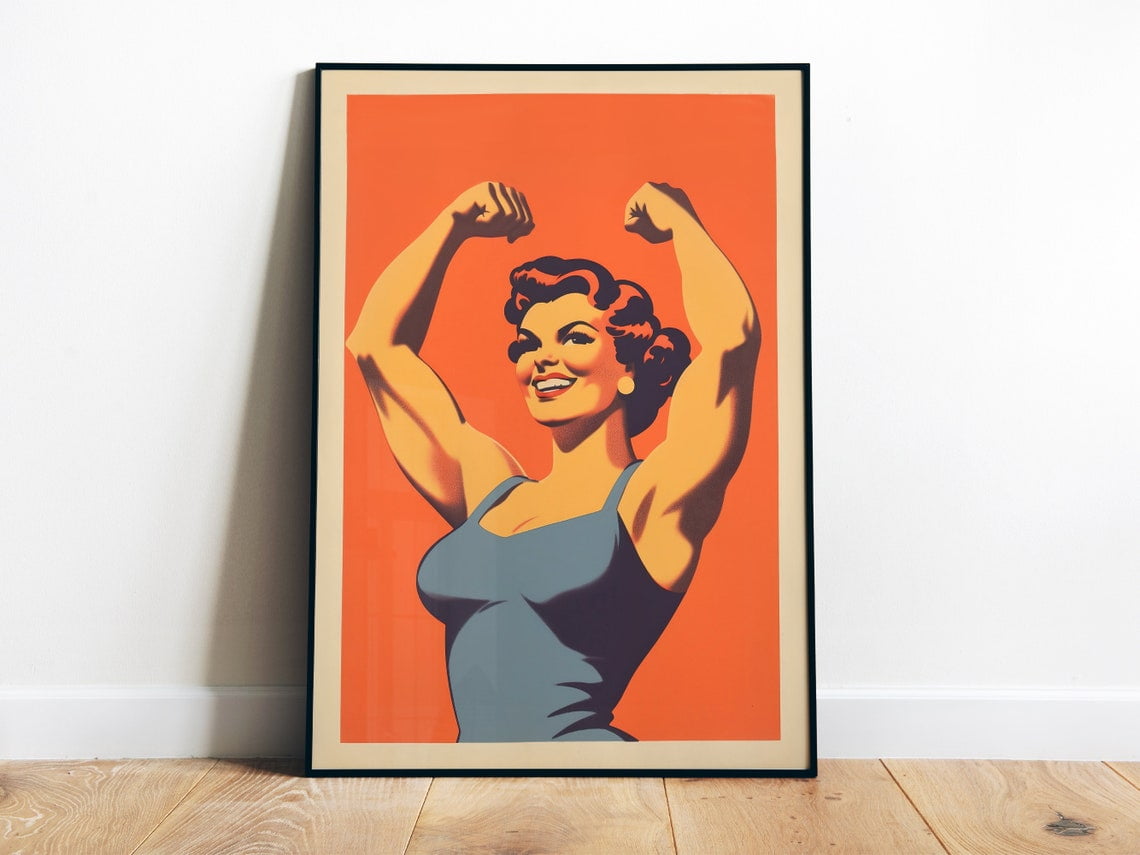 DOPAPRINT Retro Gym Poster Gym Art Print Gym Wall Art Female Gym Print ...