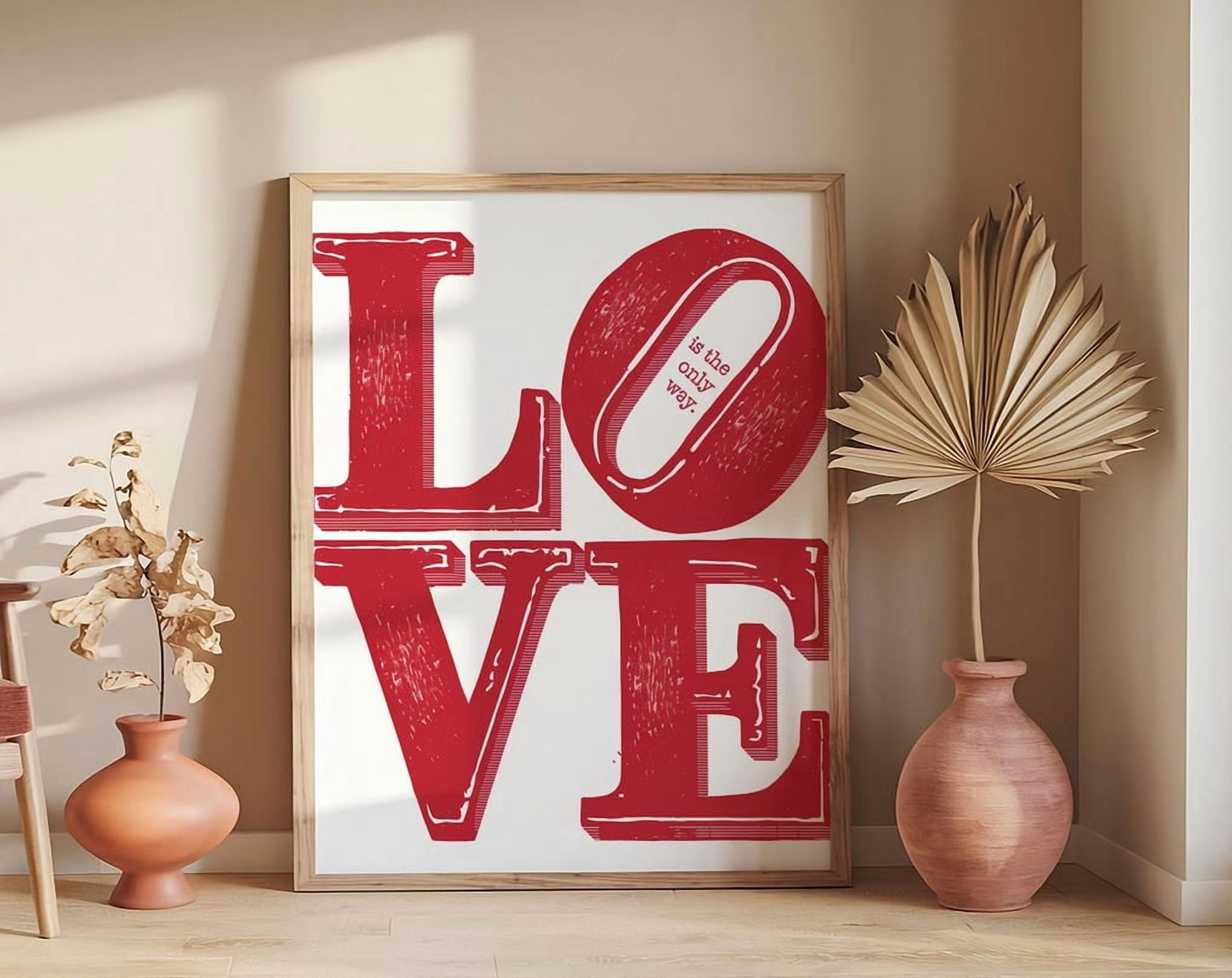 DOPAPRINT Retro Love Poster, Preppy 70S Typography Art, Trendy Trippy ...