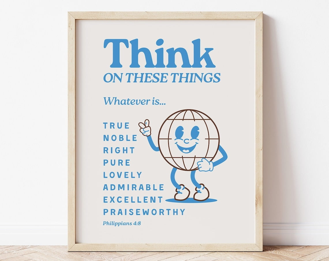 DOPAPRINT Retro Mascot Bible Verse Poster For Classroom Art For ...