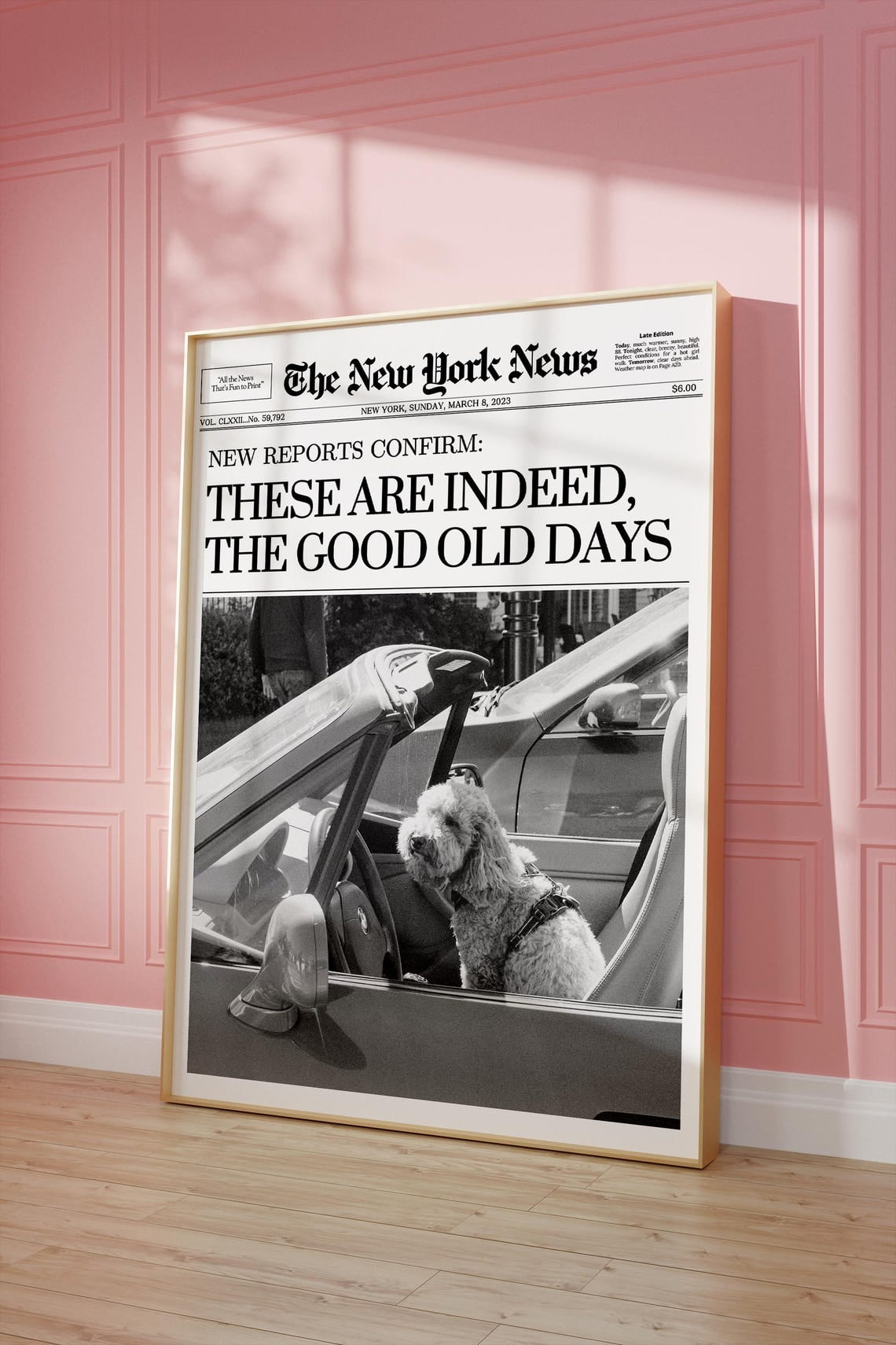 DOPAPRINT Retro Newspaper Headline, Good Old Days Newsprint, Retro ...