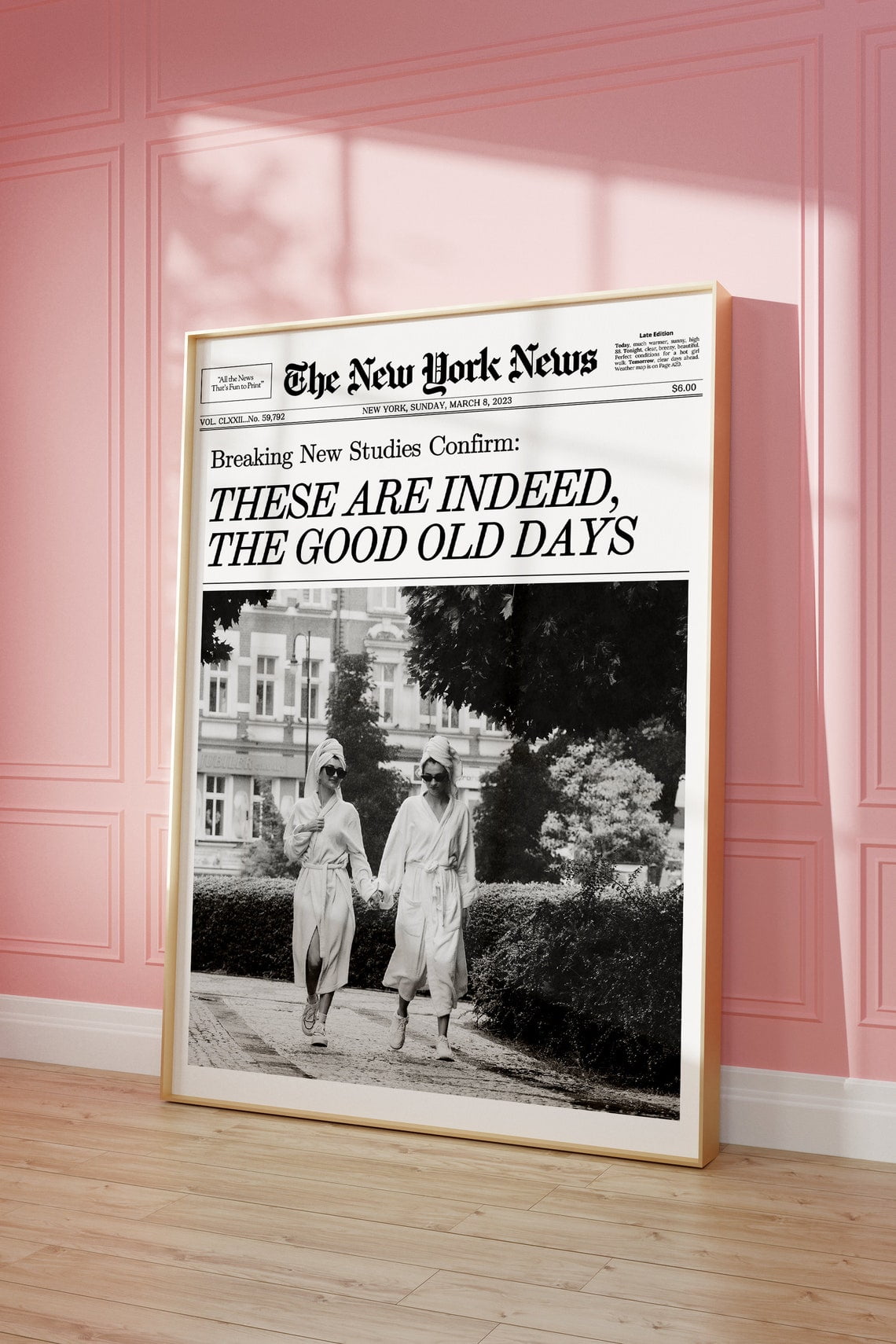 DOPAPRINT Retro Newspaper Headline, Retro Girly Decor, Fashion Poster ...