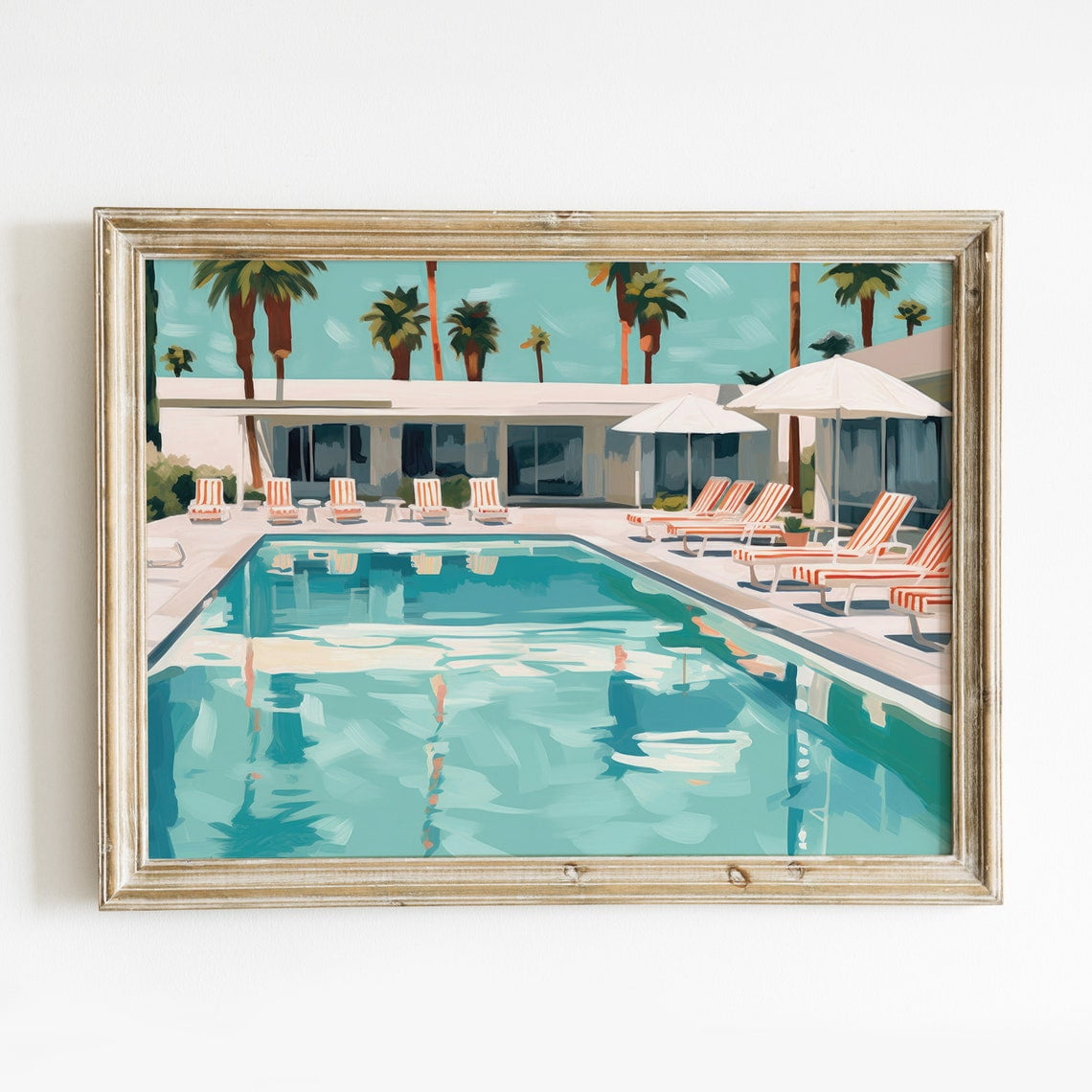 DOPAPRINT Retro Swimming Pool Girly Wall Art, Vintage Summer Trendy ...