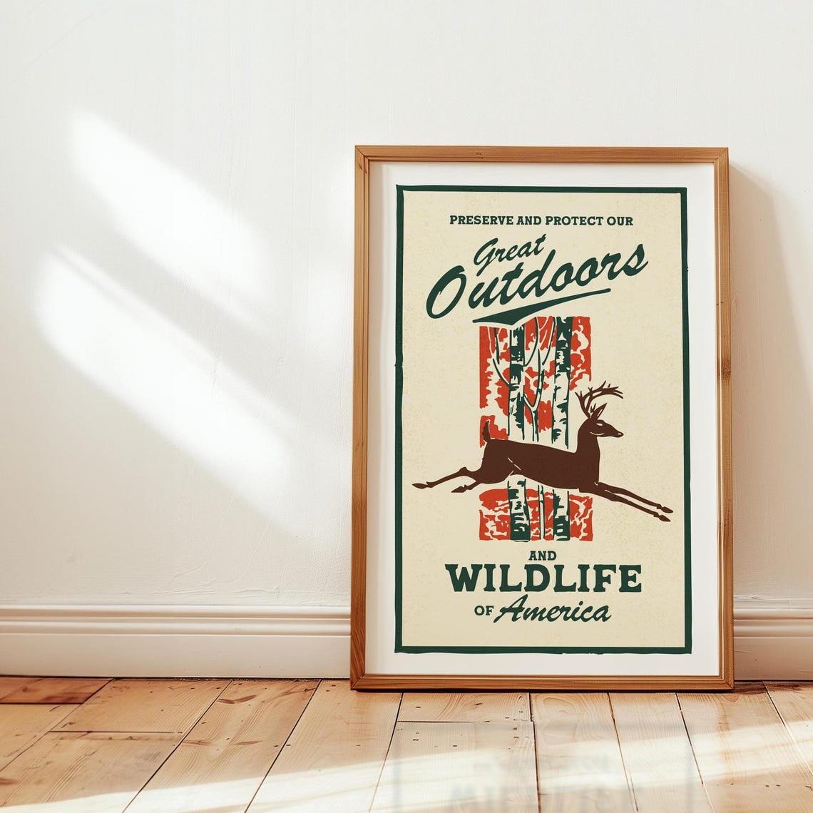 DOPAPRINT Retro Wildlife Art Print Outdoors Art Gift For Dad ...