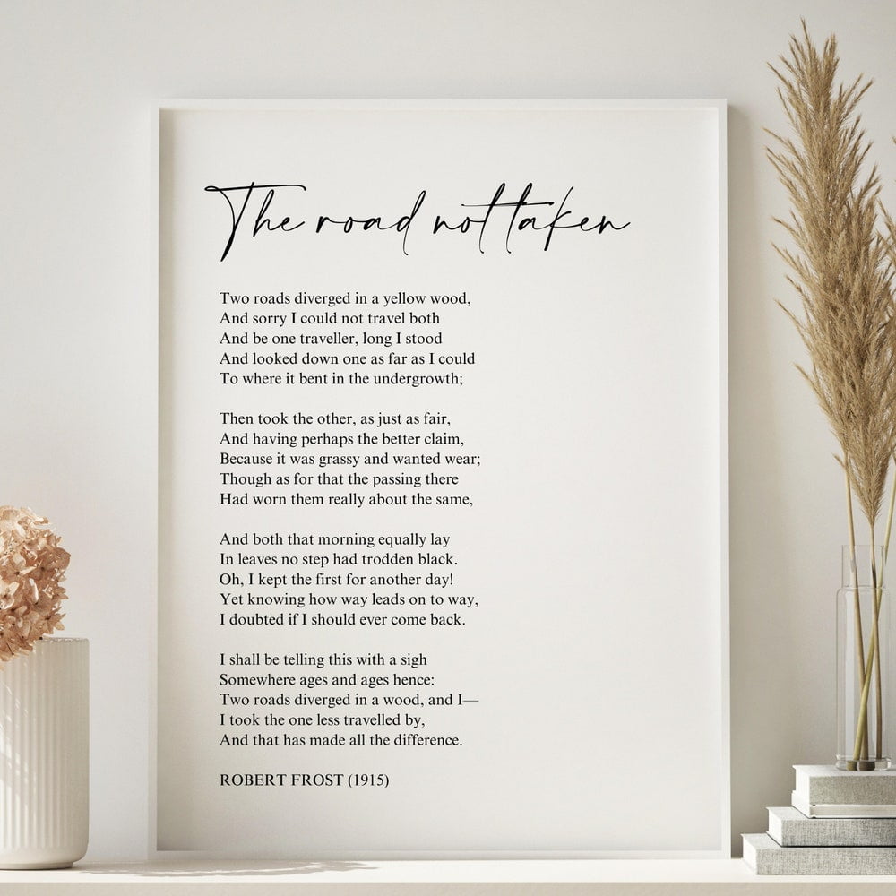 DOPAPRINT The Road Not Taken Rober Frost Poem, Famous Poems, Printable ...