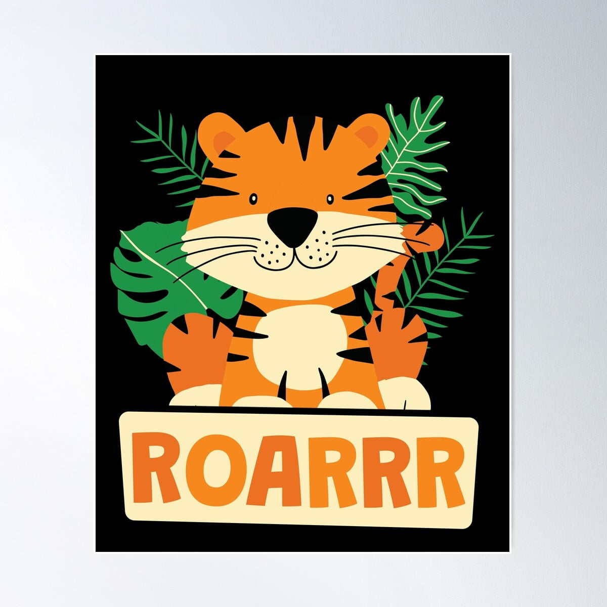 DOPAPRINT Roarrr Cute Tiger Predator Children Poster Wall Art, Bedroom ...