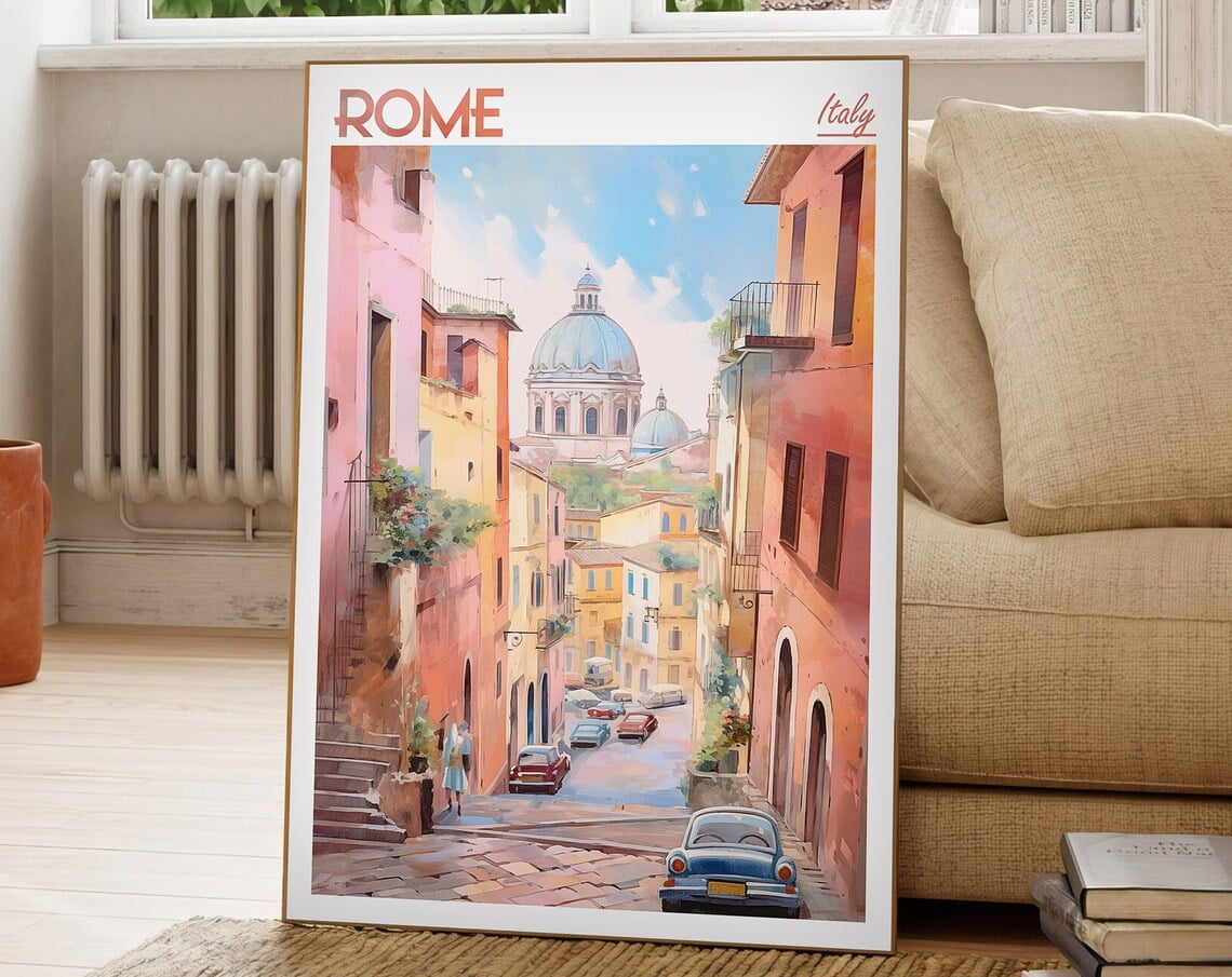 DOPAPRINT Rome City Watercolor Poster - Italian Culture Art - Italy ...