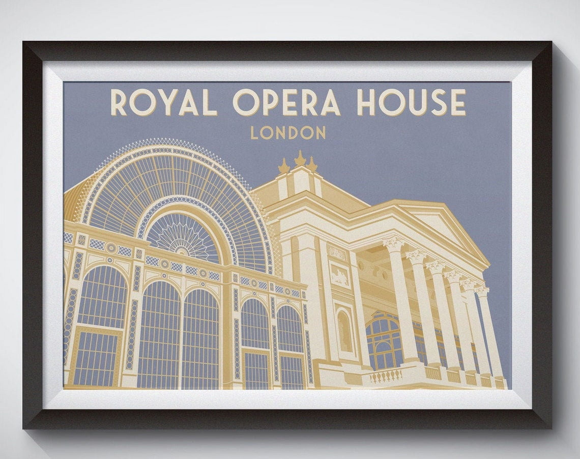 DOPAPRINT Royal Opera House Poster, London Art Deco Print, Architecture ...